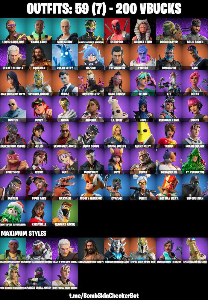 LEWIS HAMILTON+SLIM SHADY+MIDAS+REAPER+DEADPOOL+SKYE+JULES+FADE ...