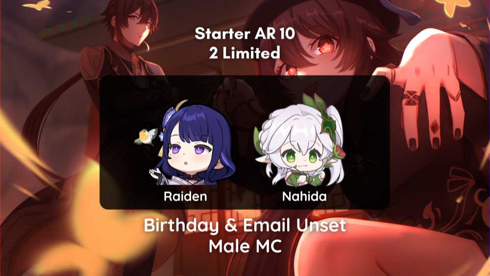 [ ASIA ] AR 10 NAHIDA + RAIDEN MALE MC | INSTANT DELIVERY