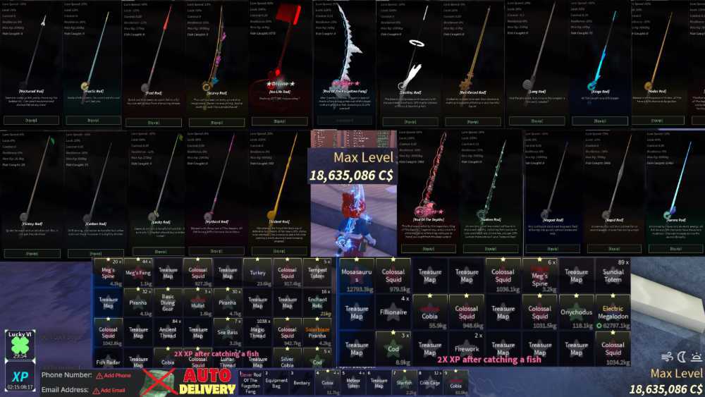 F03Fisch: Max Level 18M C$ Lucky VI / XP ⭐Clever⭐[Rod of The Forgotten ...