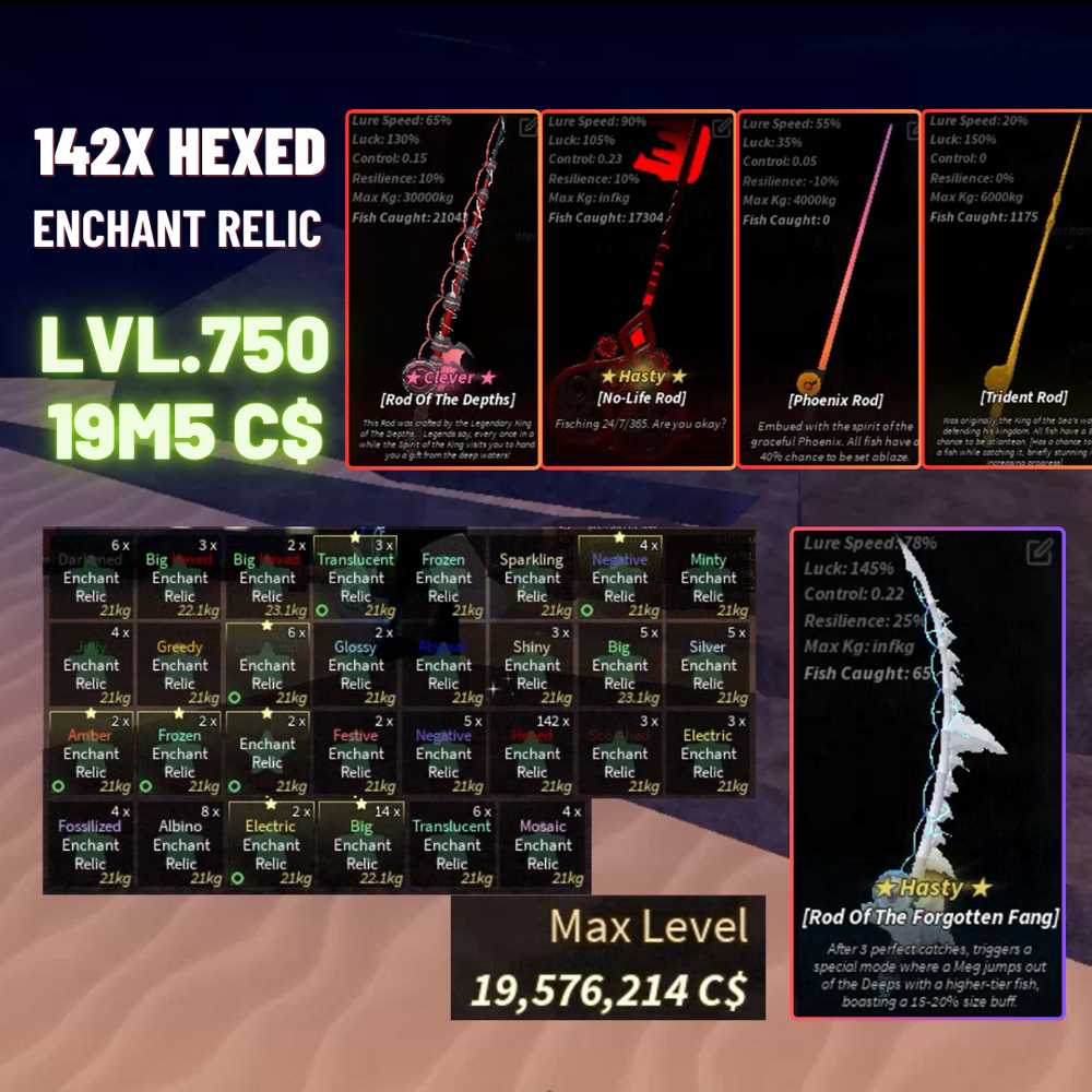 [Fisch] ID80: Level 750 Max 19M5 C$ - Rod Of The Forgotten Fang, Rod of ...