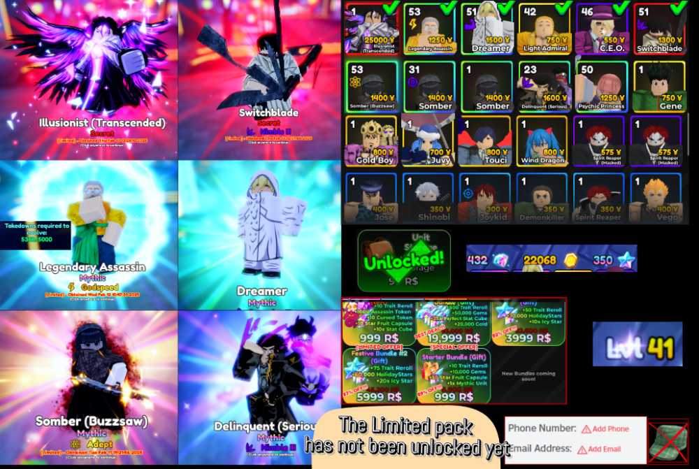 (ID40) Secret illusionist(Transcended) Roblox Anime Adventures AA ...