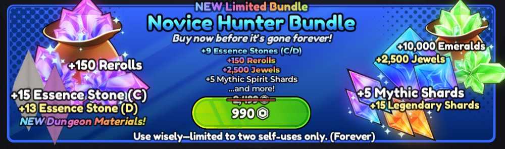 Novice Hunter Bundle【999R】 ️Anime Last Stand⭐24/7 Deli Team