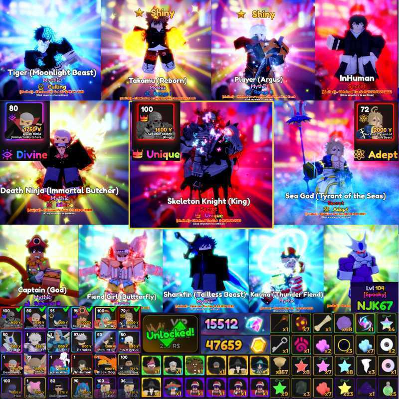 Anime Adventures | Secret Skeleton Knight 0.1 Unique Evo | Death Ninja ...