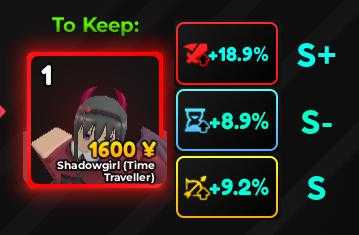 Shadow Girl/Homuru (Time Traveller) Stat GG | Anime Adventure