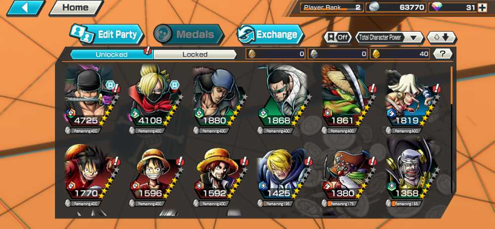 Extreme Character => Roronoa Zoro ( Lvl 60 ) - And Other Char Star 4 #115