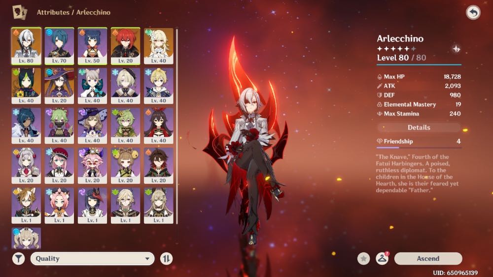 CHEAP️American server (9 five stars ⭐️) C3 Arlecchino + Crimson Moons ...