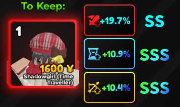 Shadowgirl / Homura Evo SS SSS SSS Stats - Anime Adventure Roblox