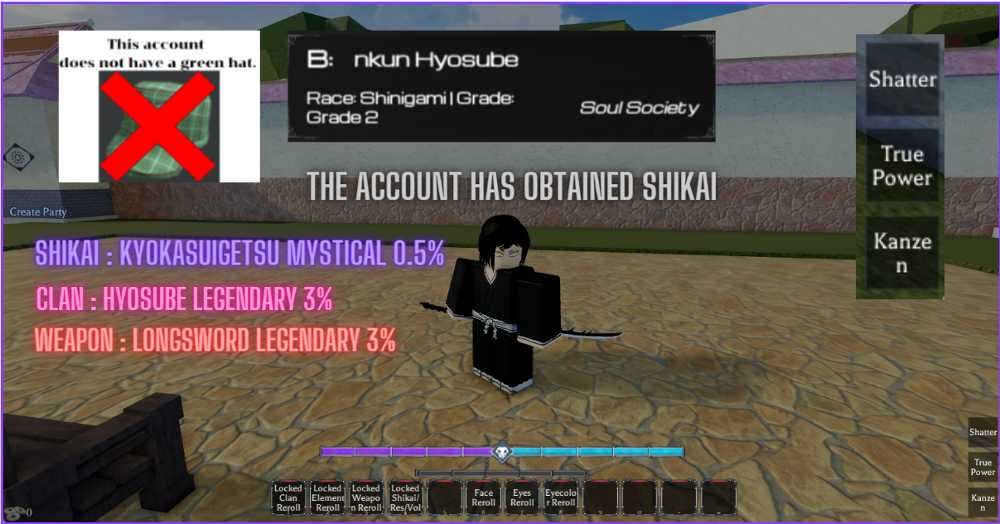 Soul reaper | Shikai Mytical Kyokasuigetsu | Clan Legendary Hyosube ...