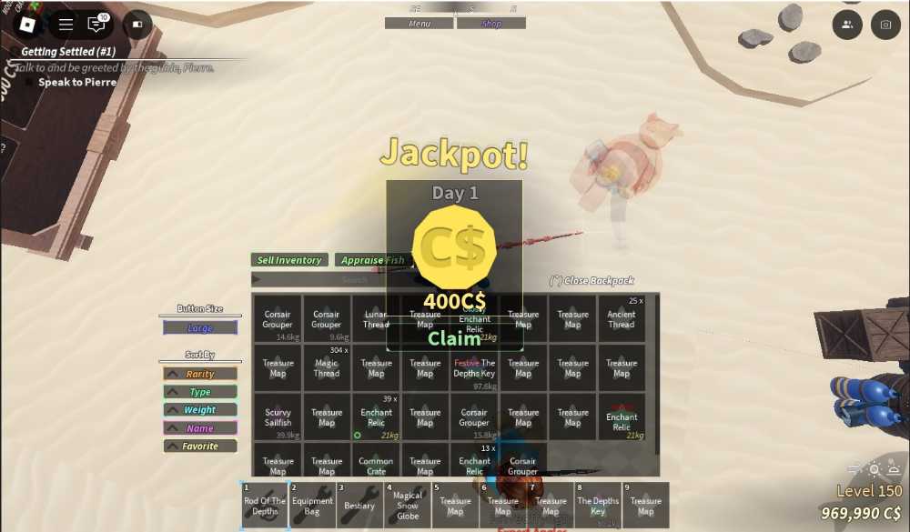 Fisch 150 lvl Rod Of The Depths + Items