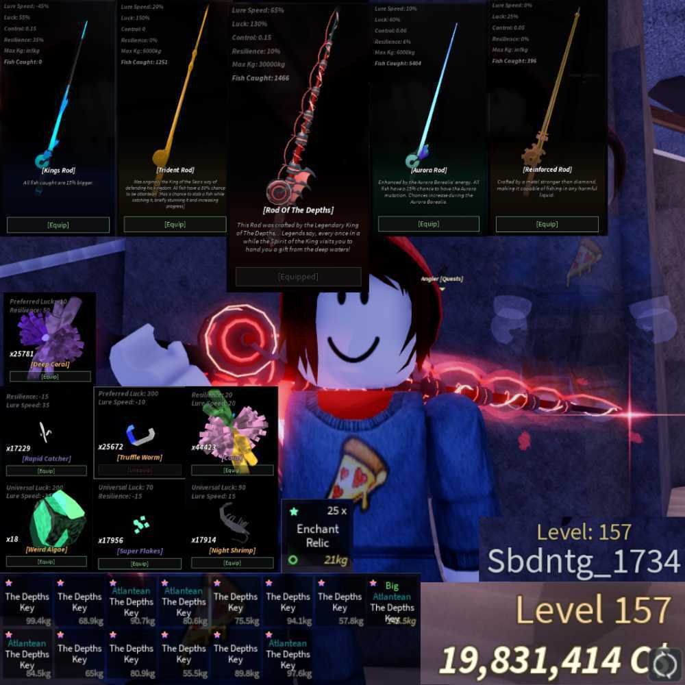 Rod Of The Depths | Trident Rod | Kings Rod | Aurora Rod | FISCH ...