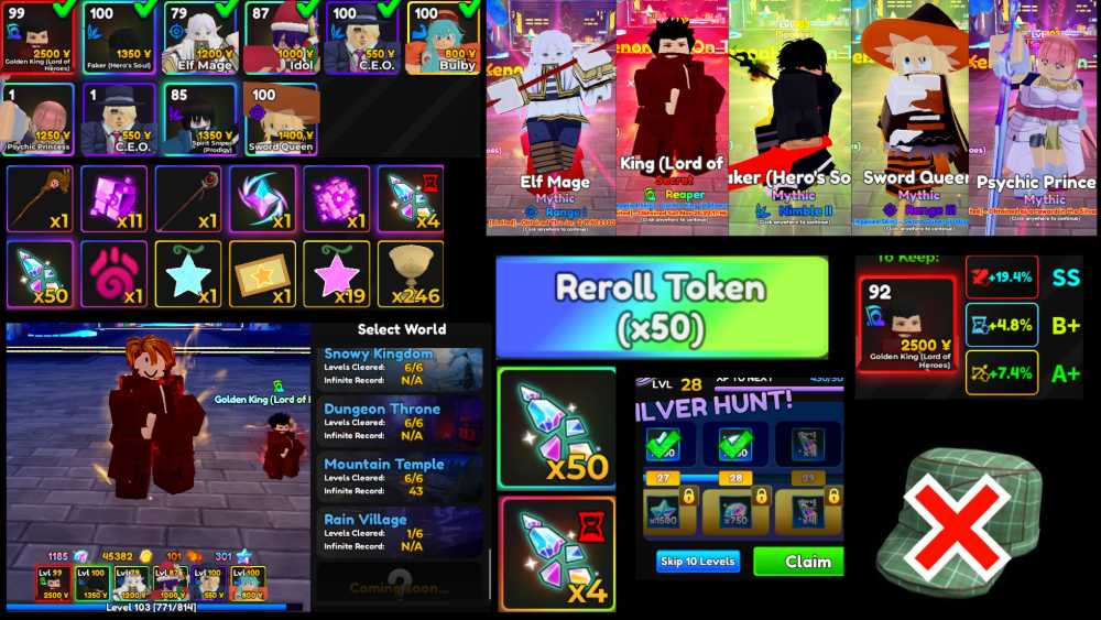 ID.38 Anime Adventure l Reroll Token x50 Star Remnant 54 Folden King ...