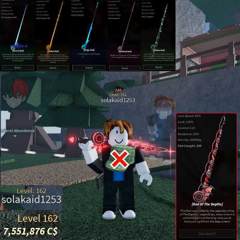 FISCH | Rod Of The Depths | Trident Rod | Kings Rod | Sunken Rod ...