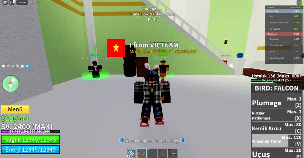 (great account read description )BLOX FRUIT FALCON EATEN 2400 MAX LEVEL