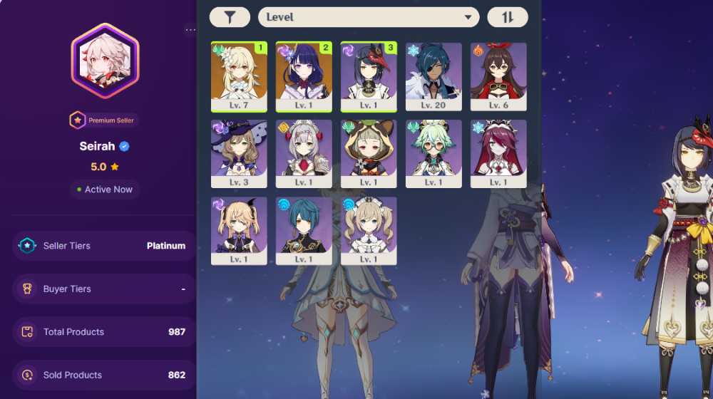 [ ASIA ] AR10 | UID 866 Raiden Shogun C2 | Baal C2 + Sara c1 ( INSTANT ...