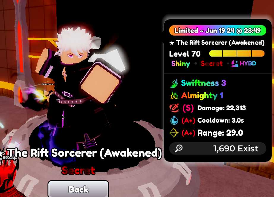 Shiny The Rift Sorcerer Gojo Almighty + Swift 3 Double Trait Instant ...