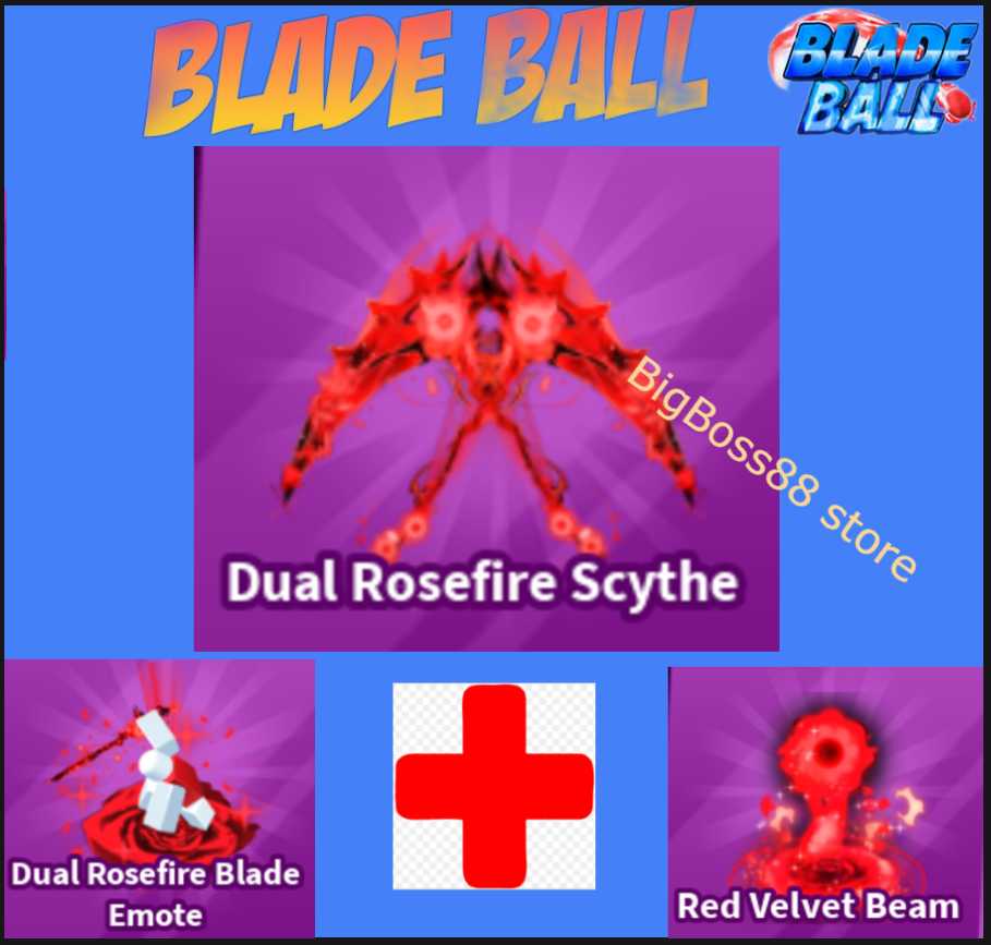 Dual Rosefire Scythe Full set - Blade Ball