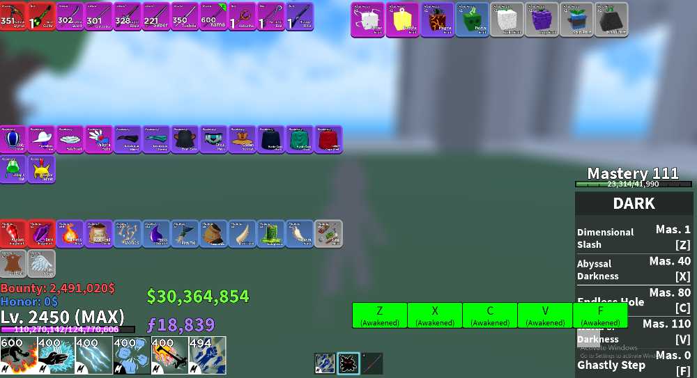 [Blox Fruits]Lvl 2450+GODHUMAN+Soul guitar+hallow scythe+fully awakened ...