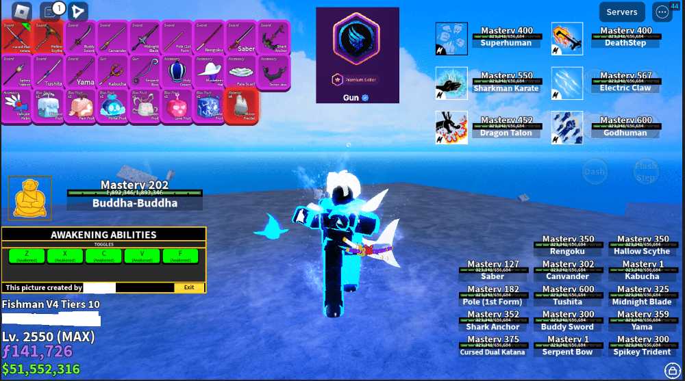 Blox Fruit | Level 2550 | Shark V4 T10 | Awakening Buddha | Godhuman ...