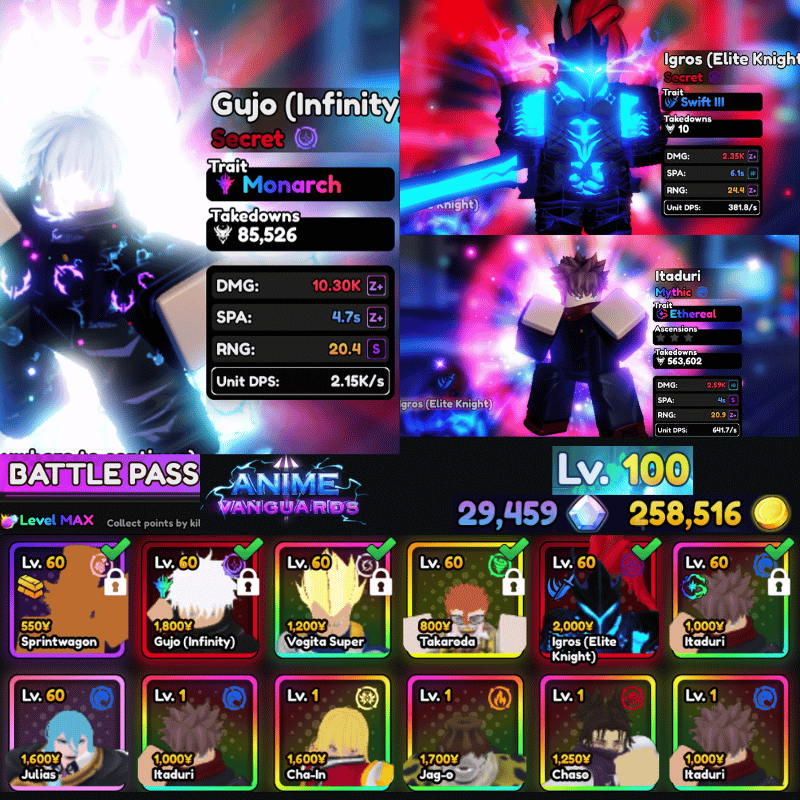 ID849 Gujo Monarch Z+/Z+/S,Igris Evo,Itaduri EtherealAnime Vanguards ...