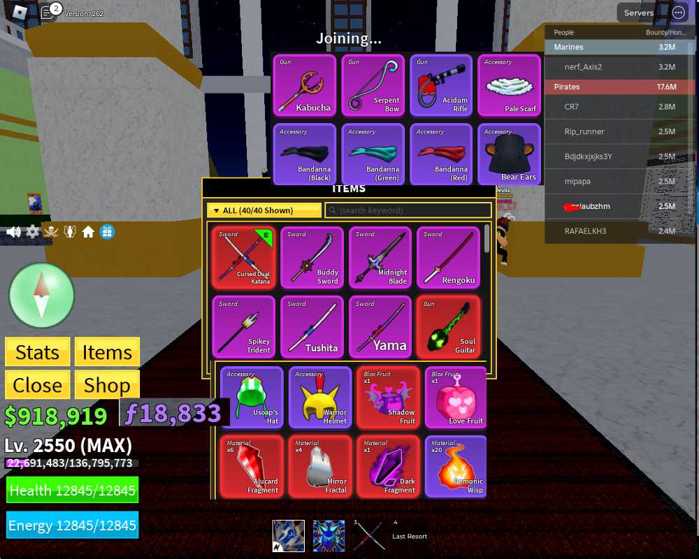 Blox Fruits / Kitsune Using / GHM-CDK-SG / Mammoth-Gravity-Buddha ...