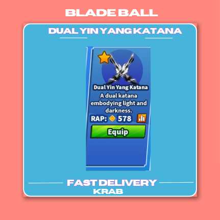 Blade Ball | Dual Yin Yang Katana with Emote | Fast Delivery - Cheapest ...