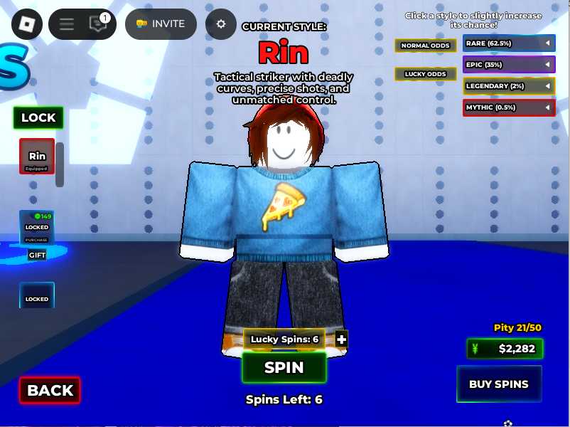 2 Mythic: RIN + PRODIGY - LVL 10 + 6 lucky spin style, 13 lucky spin ...