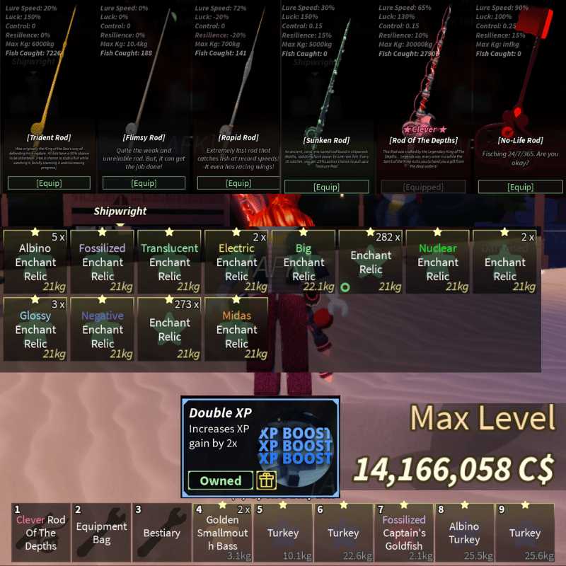 SALEID201Fisch: Level 750 Max 14M1 C$ - No-Life Rod , Rod of the Depths ...