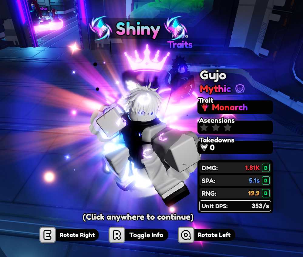 Gujo / Gojo Shiny Monarch - Anime vanguards Roblox - AUTOMATIC DELIVERY