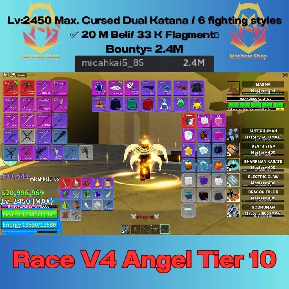 Race V4 Shark V4 tier 10 Buddha AWAKENING GodHuman 6 fighting styles ...