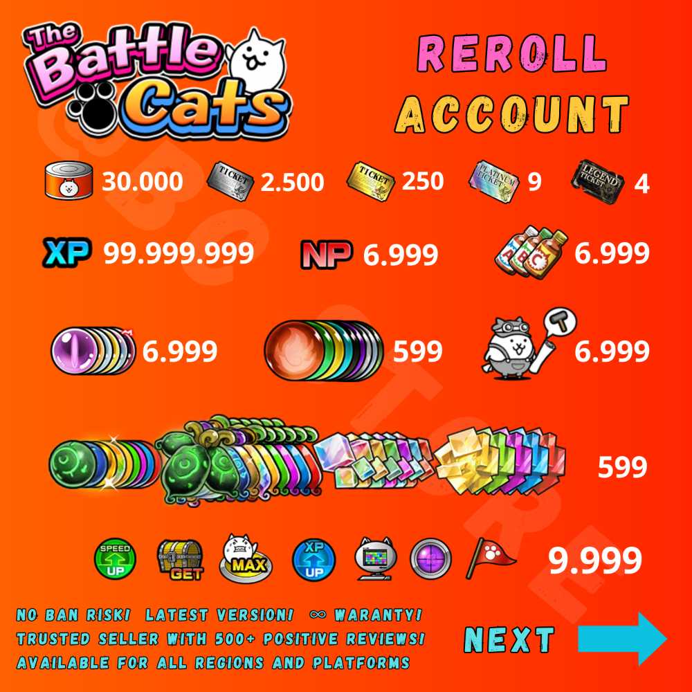 [w/ Bonus!] Reroll / gacha Battle Cats account [Android/iOS] [All regions]