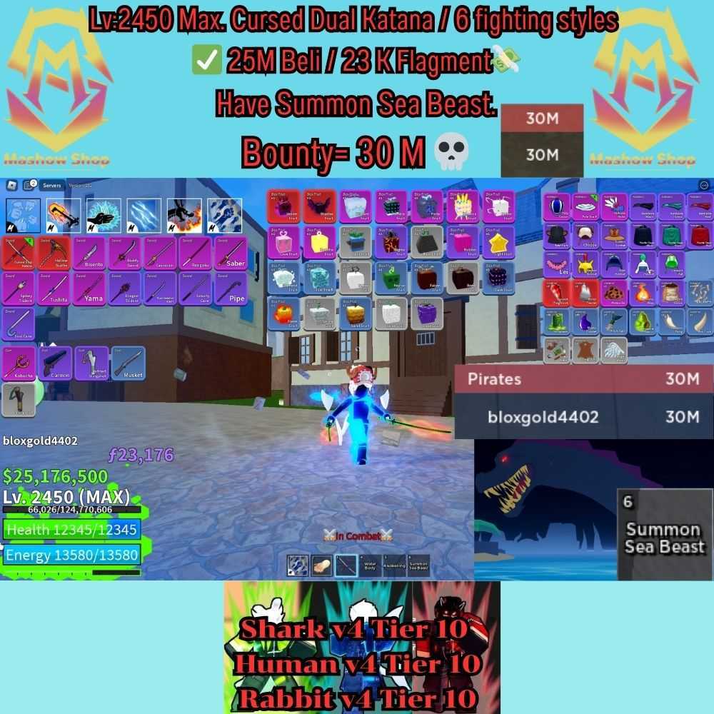 Bounty= 30 M Race V4 Tier 10Shark v4 Tier 10 / Human v4 Tier 10 ...