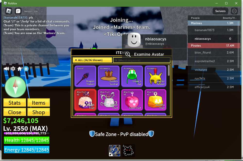 Blox Fruits Dough Fruit Inventory+2550 View Image