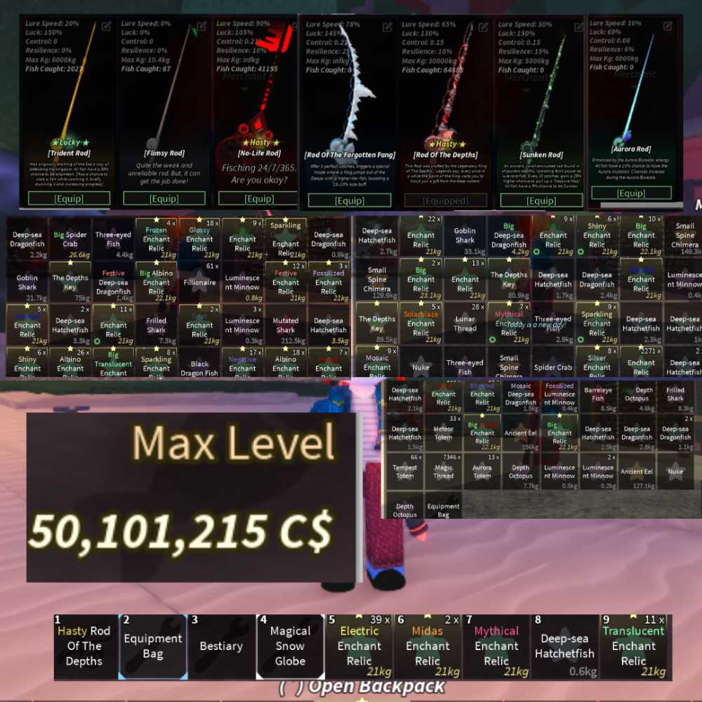 ID 320 Fisch: Level 750 Max- 51m C$ - Rod of the Forgotten Fang, No ...