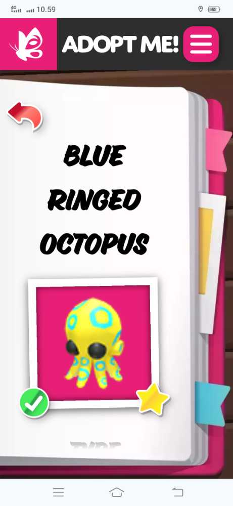 Blue Ringed Octopus NFR Adopt Me Pet Roblox