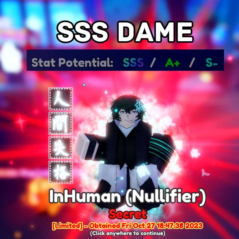A420Inhuman Evo SSS Dame - Anime Adventures - Instant Delivery