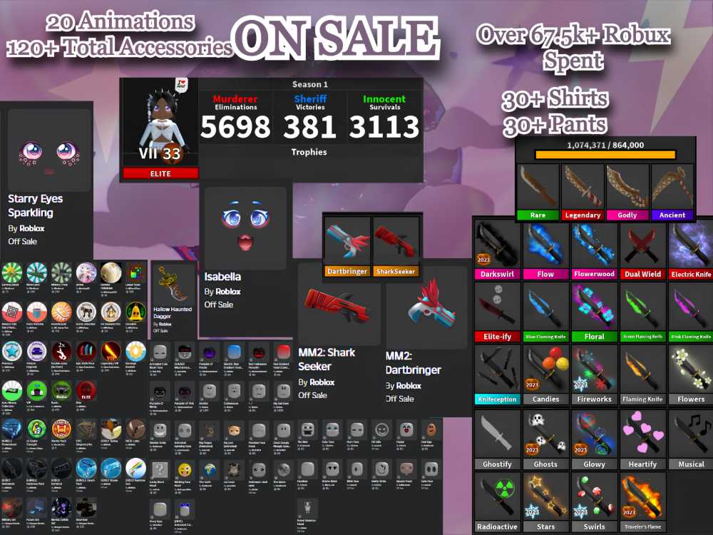 [NEGOTIABLE] Murder Mystery 2 | Roblox Account | 2 Exclusive MM2 Toy ...
