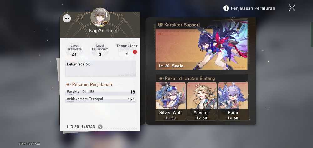 Male, asia tl41, bailu e1, seele, yanqing, silverwolf