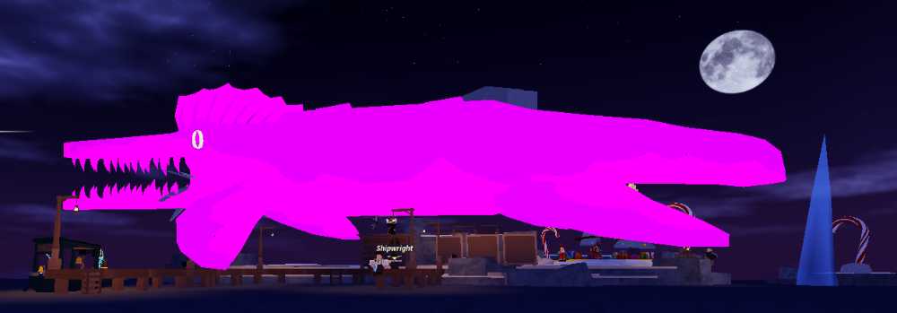 Sparkling shiny big mythical mosasaurus