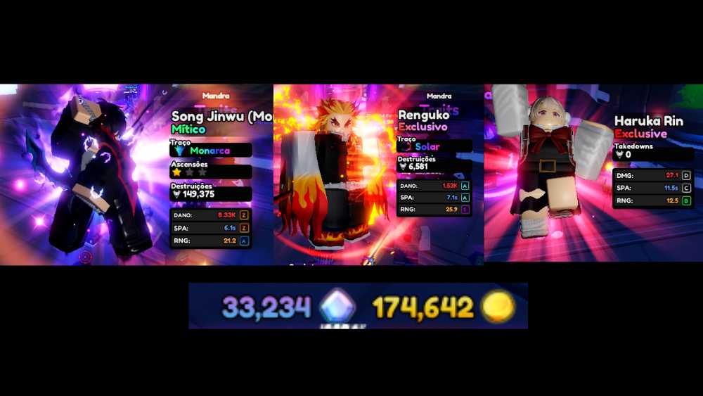 ANIME VANGUARDS ACCOUNT SJW MONARCH + RENGOKU SOLAR + UZUI SOLAR + 30K GEMS