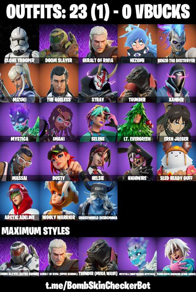 PC/PSN/XBOX 23 SKINS Clone Trooper , Doom Slayer Astro Armor , Renzo ...