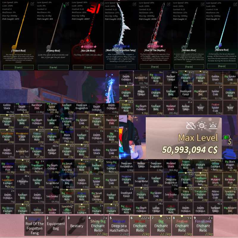 Fisch | Level 750 Max- 50m C$ | Rod of the Forgotten Fang, No-Life Rod ...