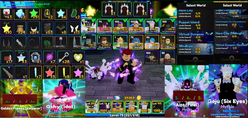 #012 STACKED ACCOUNT 2 games Account : Anime Adventures + Blox fruit ...