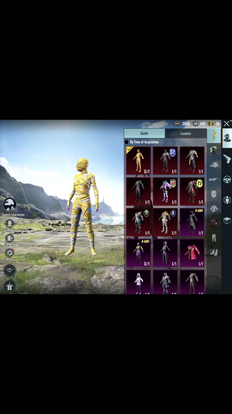 BGMI ACCOUNT LEVEL 65| MUMMY SET WITH 2 XSUIT LEVEL 2