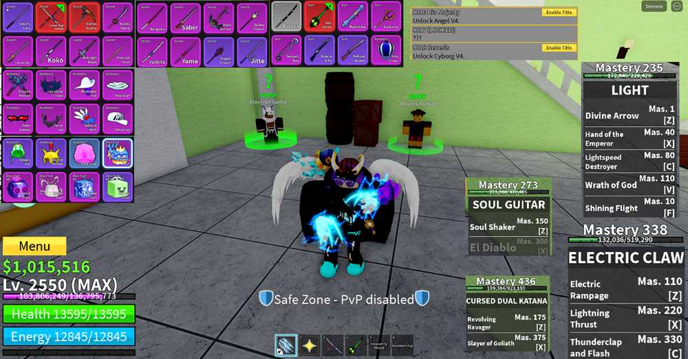 [Blox Fruits] V4 Angel,Cyborg Cursed Dual Katana,Hallow Scythe,Shark ...