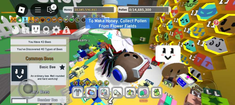 Bee swarm simulator + blox fruit + pet simulator X - 43 Bees + petal ...