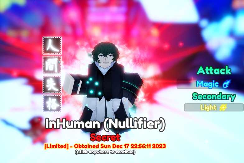 INHUMAN EVO - RANDOM START - ANIME ADVENTURES - FAST DELIVERY