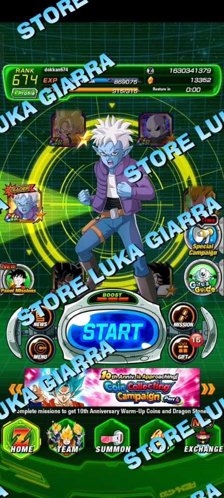 Dokkan Battle Global Android Rank 674 Tt LR 127 Stone 13300+ Account ...