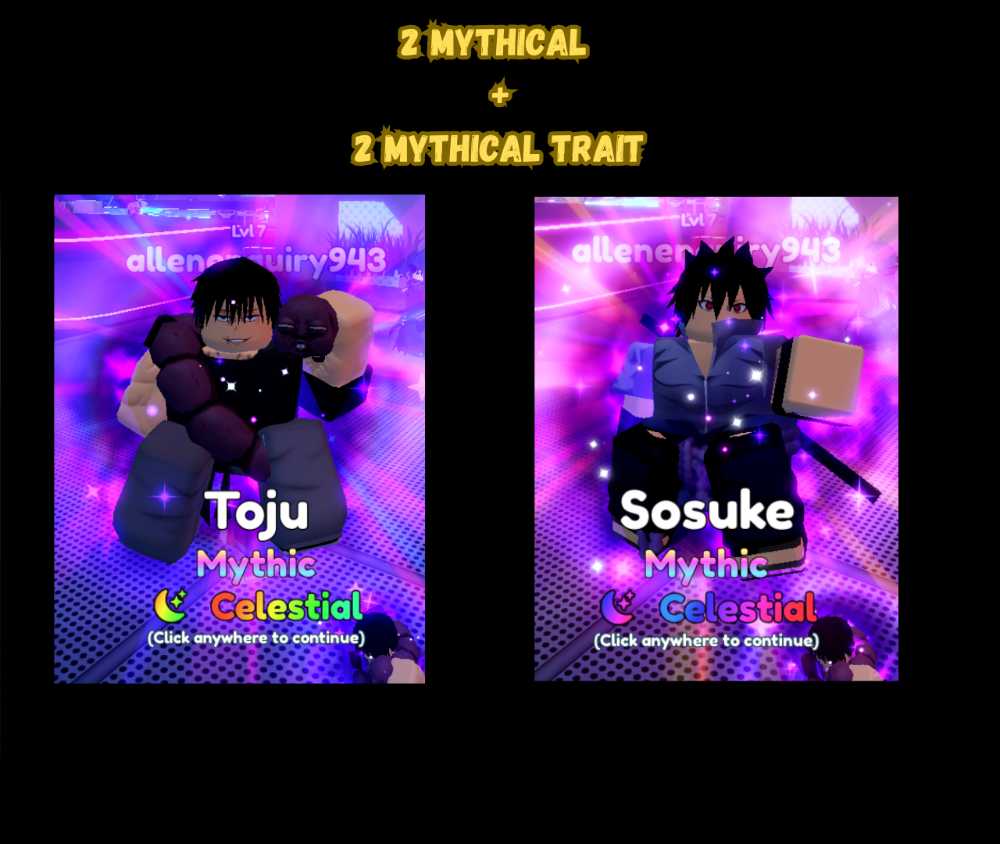 2 mythical Trait l Delivery Automatic l Toji + Sasuke Celestial l Anime ...