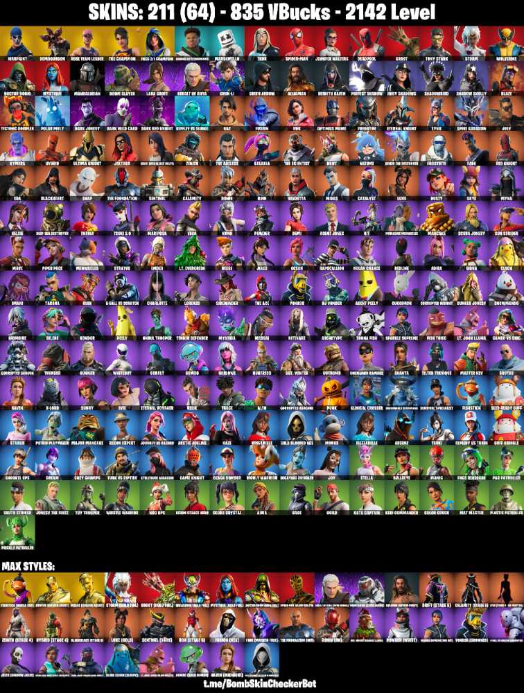 211 SKINS+DEMOGORGON+FULL HOLO FOIL MARVEL+THE CHAMPION+FNCS 3:1 ...