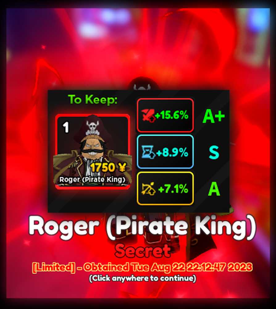 Roger(Pirate King)EVO Anime Adventures AA